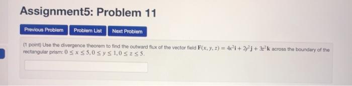 Solved Assignment5 Problem 11 Previous Problem Problem List 4712