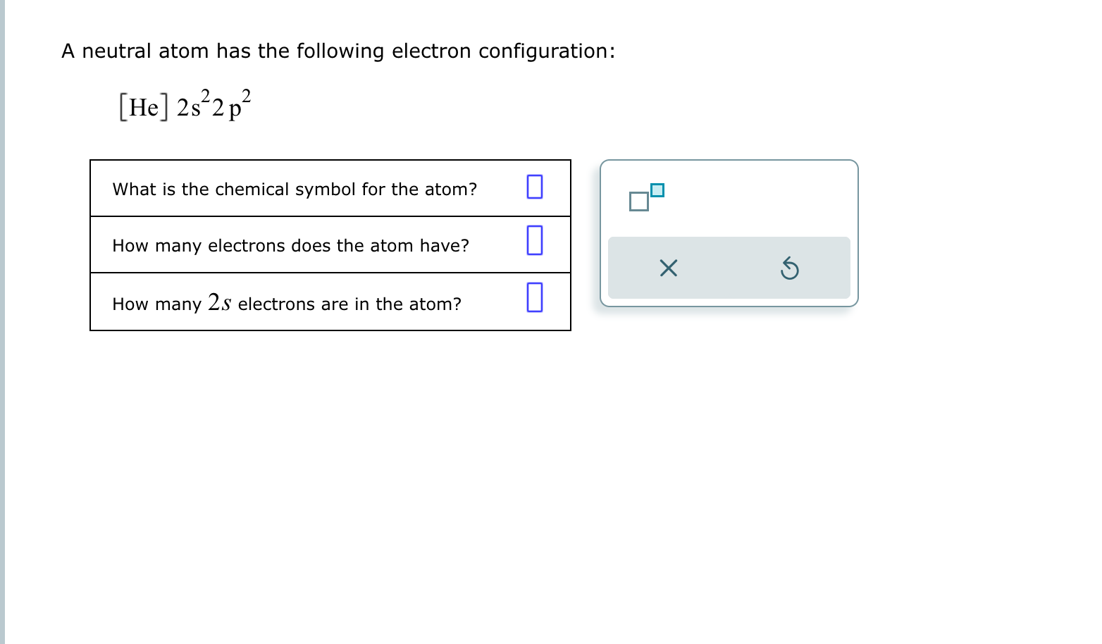 Solved A neutral atom has the following electron | Chegg.com