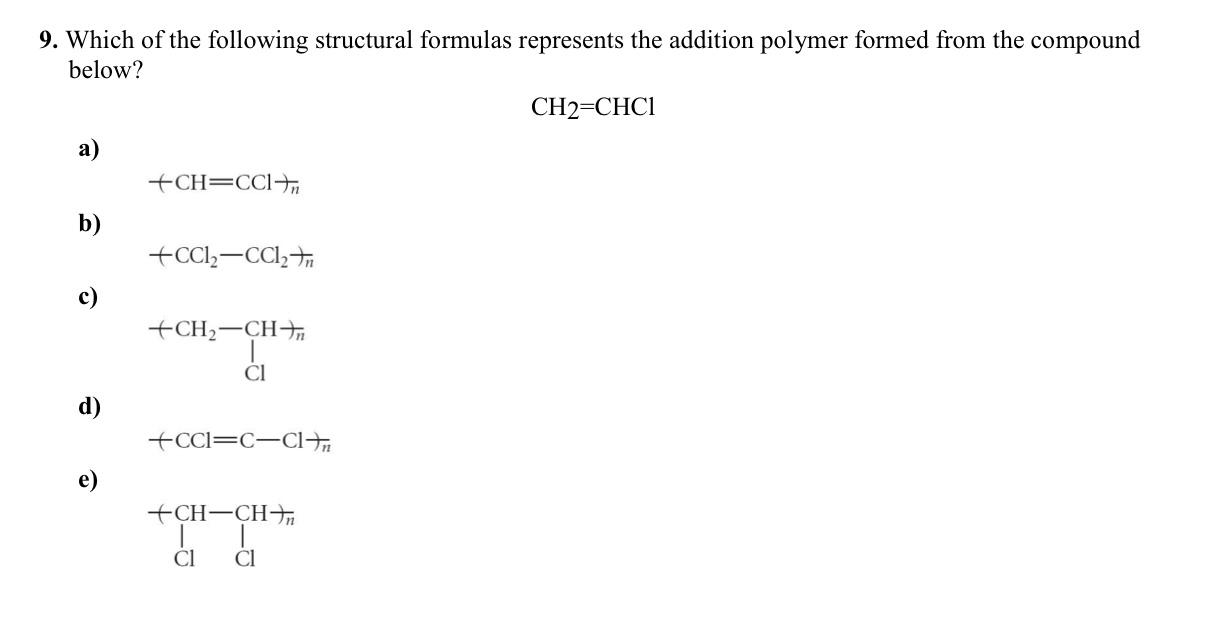 Solved Which of the following structural formulas represents | Chegg.com