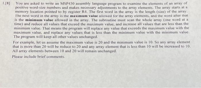 Solved You Are Asked To Write An Msp430 Assembly Language 0927