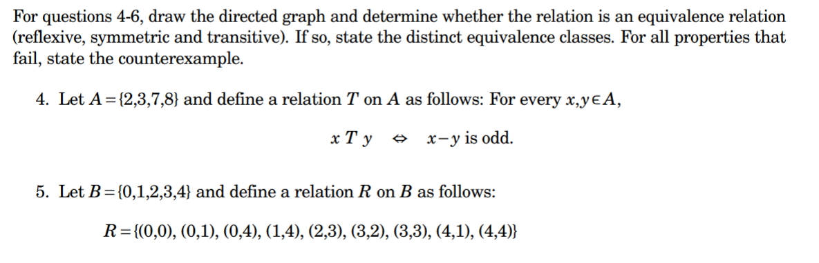 Solved For questions 5, ﻿draw the directed graph and | Chegg.com