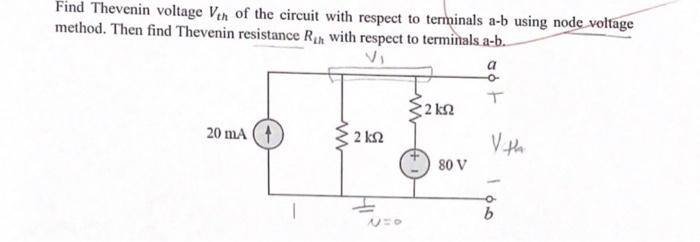 Solved Find Thevenin voltage Vth of the circuit with respect | Chegg.com