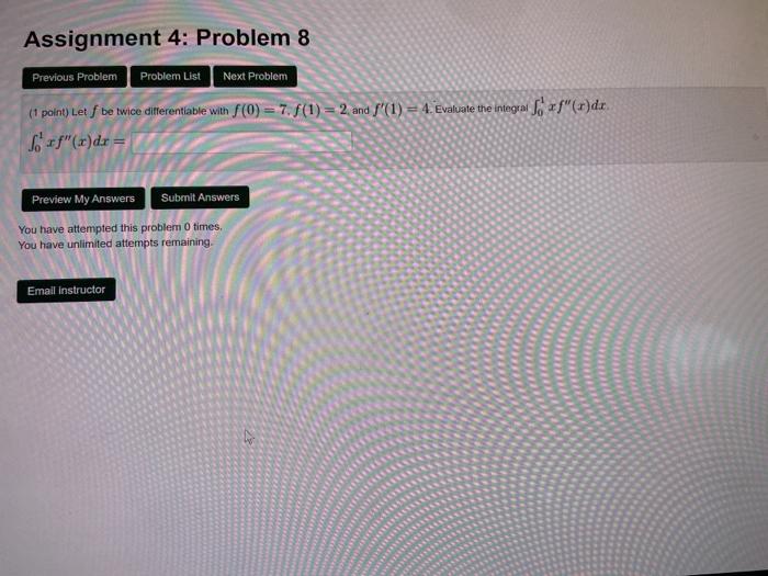 Solved Problem List Assignment 4 Problem 8 Previous Problem 3798