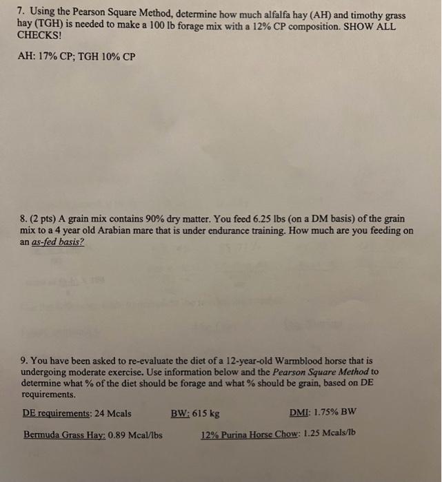 Solved 7. Using the Pearson Square Method, determine how | Chegg.com
