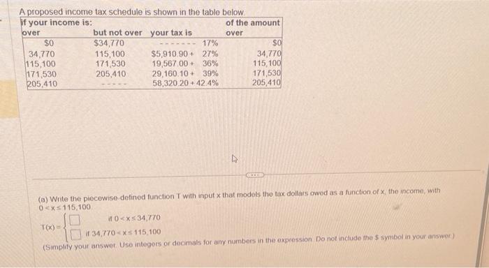 Solved (a) Write the piecewise defined function T with input | Chegg.com