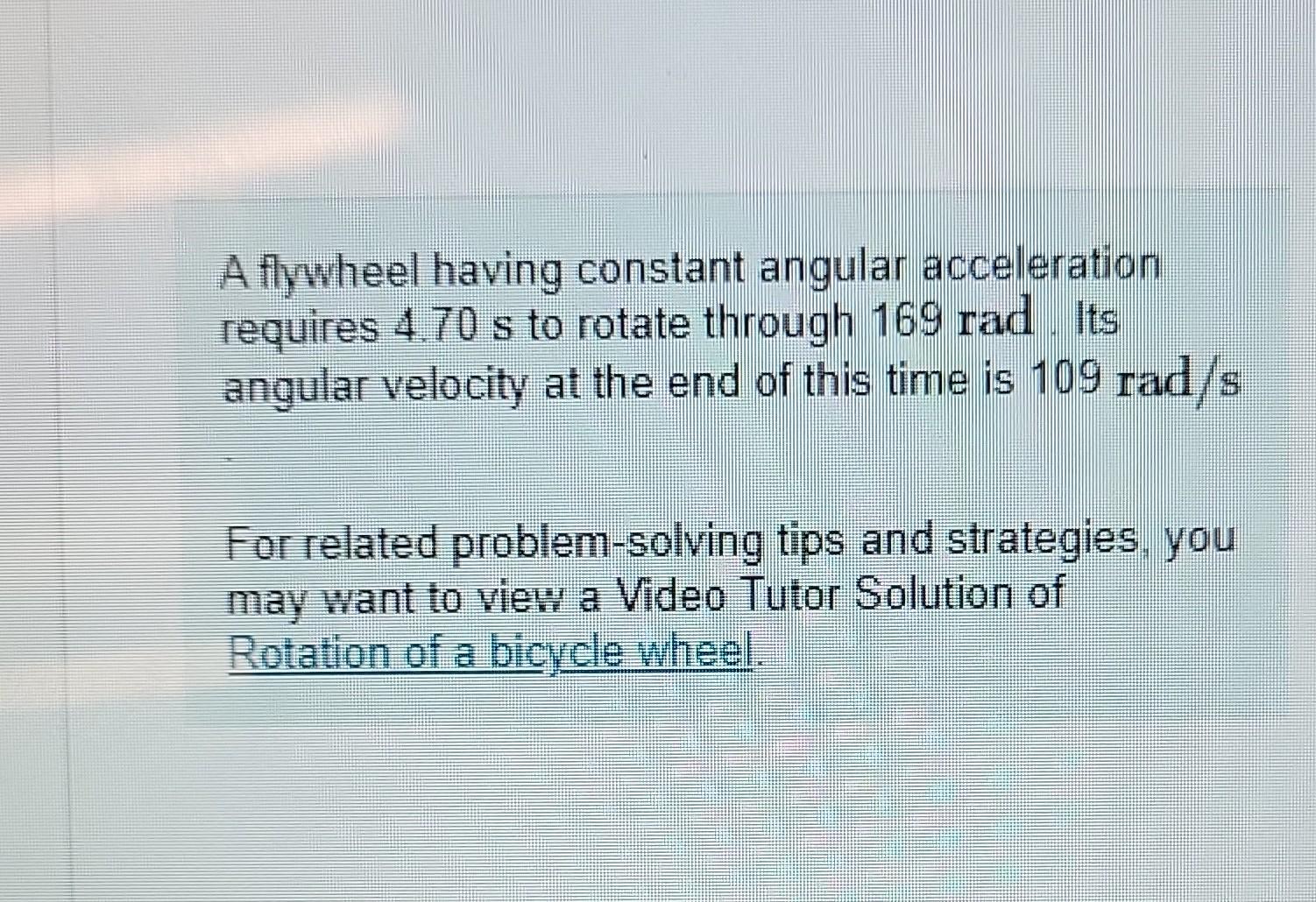 Solved A flywheel having constant angular acceleration | Chegg.com