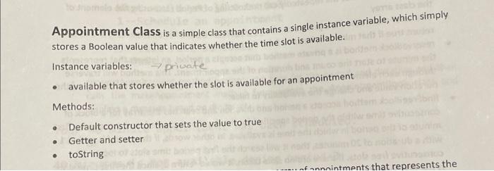 Solved Appointment Class is a simple class that contains a | Chegg.com
