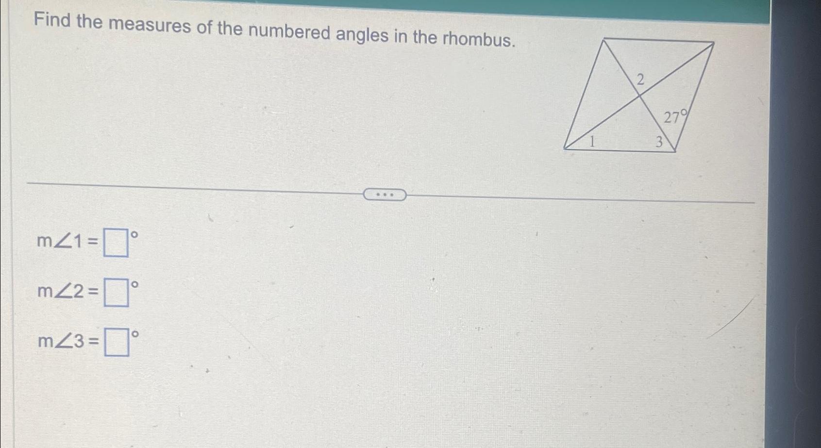 Solved Find the measures of the numbered angles in the | Chegg.com
