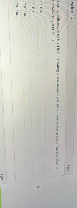 Solved estion 141 ﻿ptsctromagnetic waves emitted from the | Chegg.com