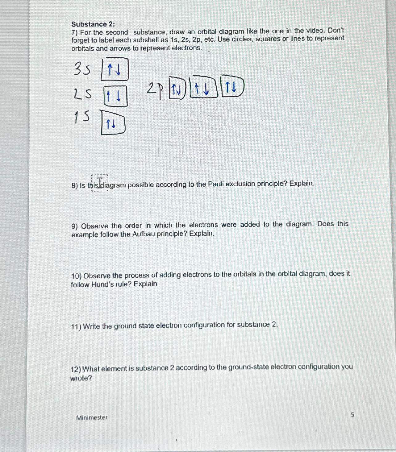 Solved please help fill out 2-6 ﻿Substance 2:For the second | Chegg.com