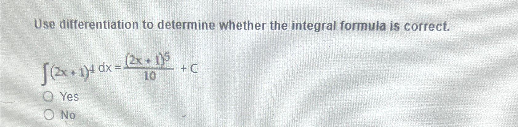 Solved Use differentiation to determine whether the integral | Chegg.com