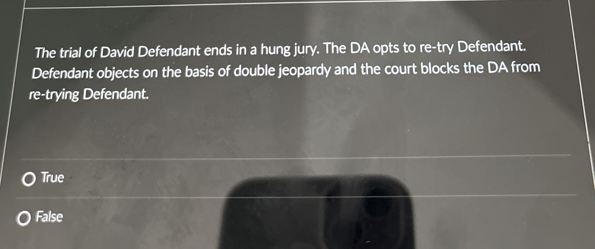 Solved The trial of David Defendant ends in a hung jury. The | Chegg.com
