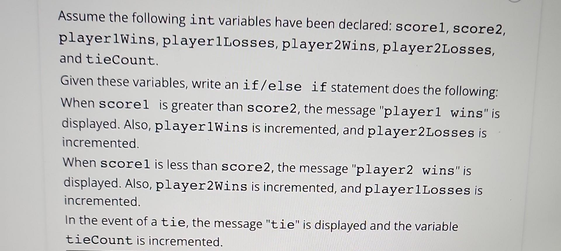 Solved Assume the following int variables have been | Chegg.com