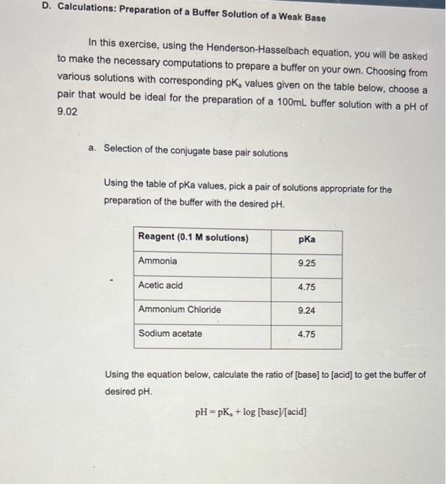 C. Some Properties of Buffers 1. Which buffer system | Chegg.com