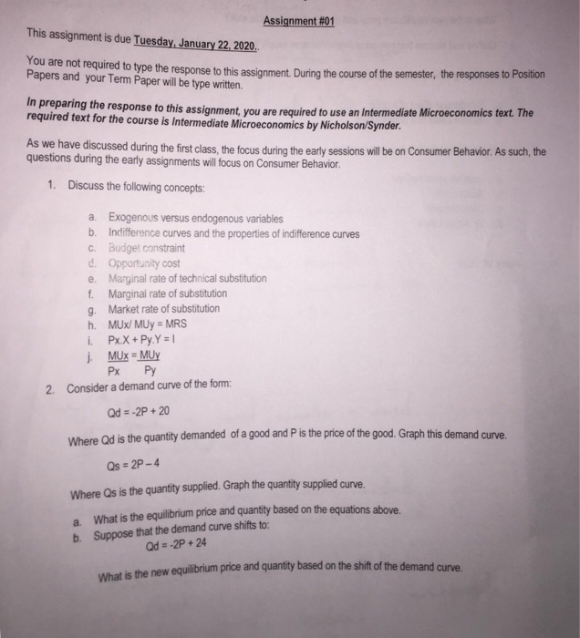 Solved Assignment #01 This assignment is due Tuesday, | Chegg.com