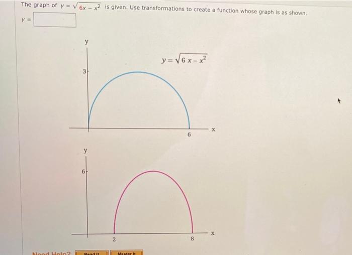 Solved The graph of y = V 6x - x2 is given. Use | Chegg.com