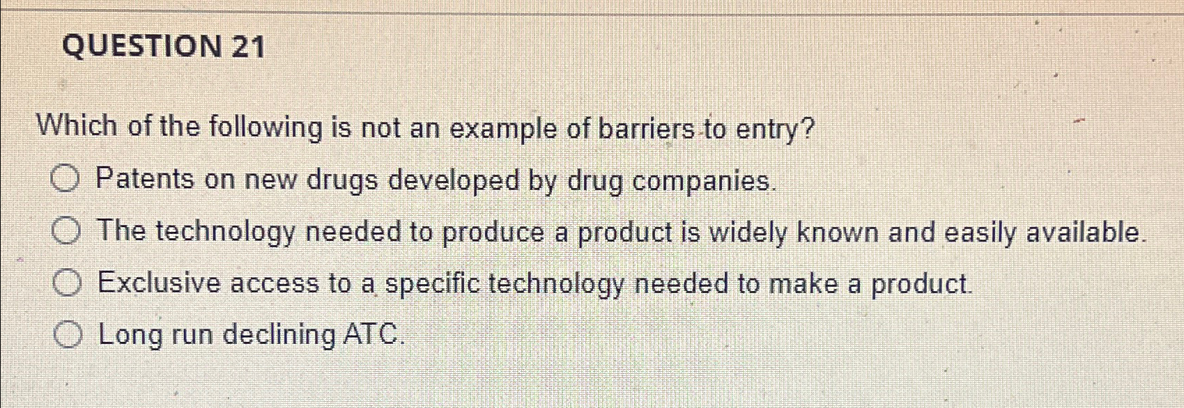 Solved QUESTION 21Which of the following is not an example | Chegg.com
