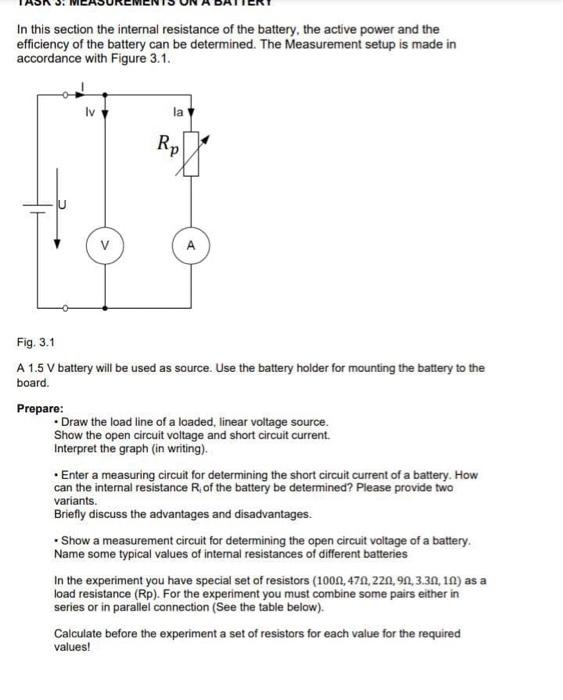 Solved In this section the internal resistance of the | Chegg.com