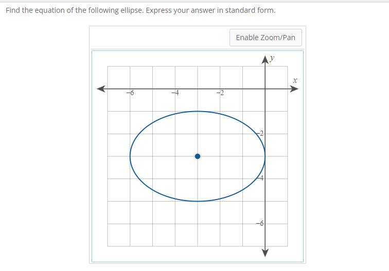 Solved Find the equation of the following ellipse. Express | Chegg.com
