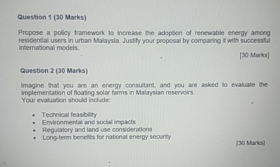 Solved How to solve Question 1 (30 ﻿Marks)Propose a policy | Chegg.com