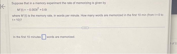 Solved Suppose that in a memory experiment the rate of | Chegg.com