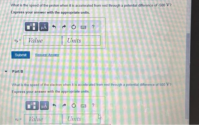 Solved A Proton And An Electron Enter An Electric Field What