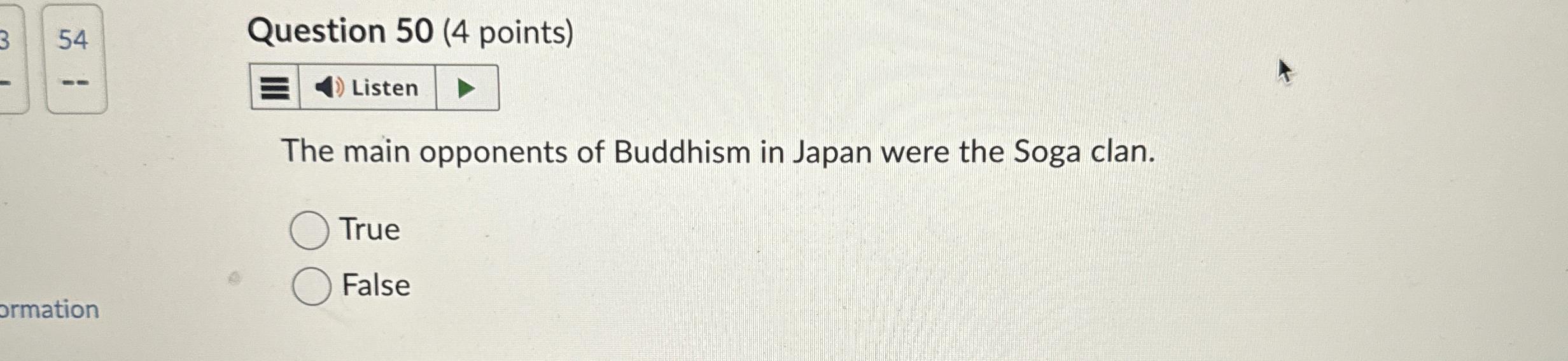 Solved Question 50 (4 ﻿points)The main opponents of Buddhism | Chegg.com