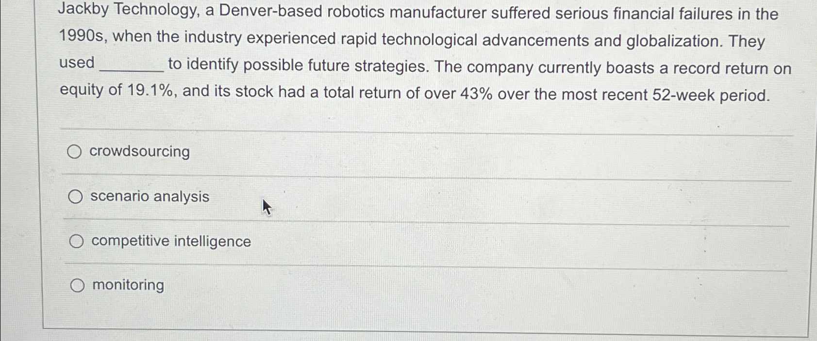 Solved Jackby Technology, a Denver-based robotics | Chegg.com