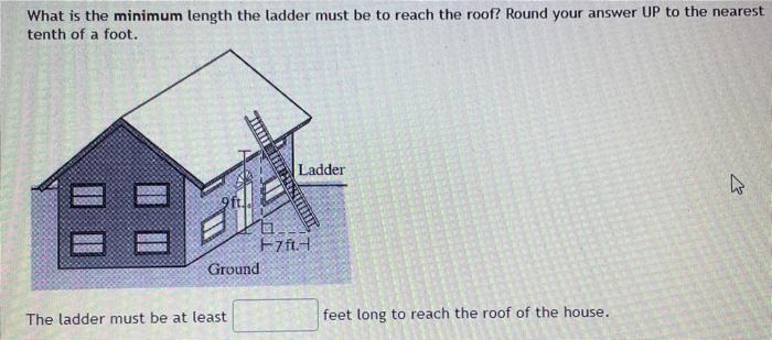 Solved What is the minimum length the ladder must be to | Chegg.com