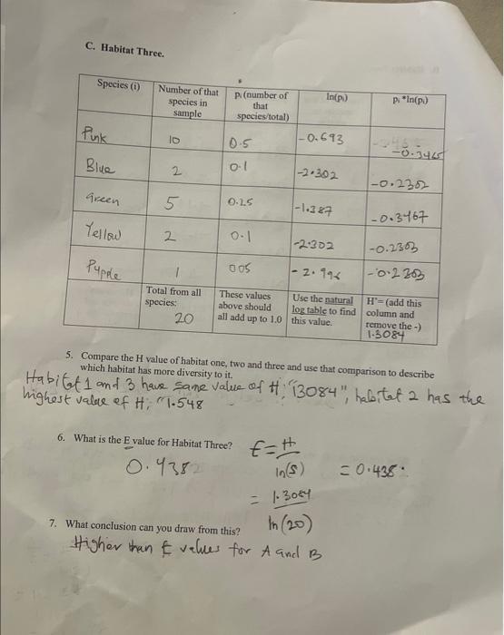 Solved The Shannon Index is a measurement used to compare | Chegg.com