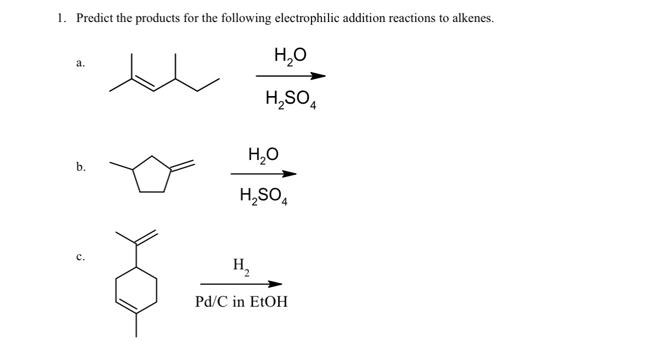 Solved Predict the products for the following electrophilic | Chegg.com