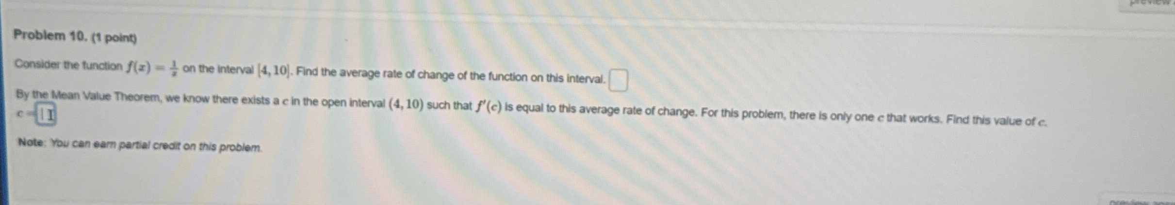 Solved Problem 10. (1 ﻿point)Consider the function f(x)=12 | Chegg.com