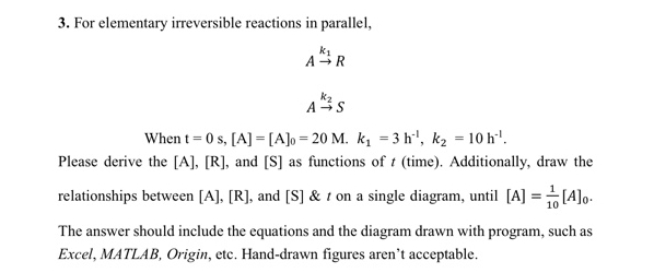 Solved For elementary irreversible reactions in | Chegg.com