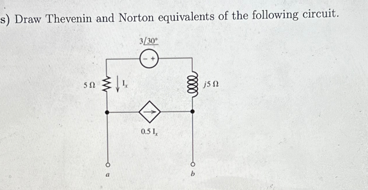 Solved Q2.) ﻿Draw Thevenin and Norton equivalents of the | Chegg.com