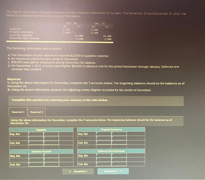 Solved babances contained the fol swhy eccount intombtion | Chegg.com