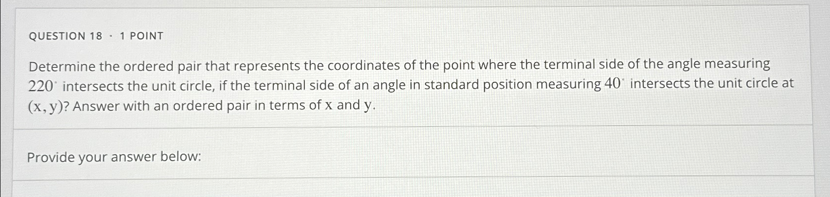 Solved QUESTION 18 - 1 ﻿POINTDetermine the ordered pair that | Chegg.com