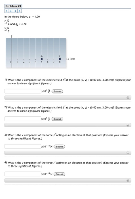 Solved Problem 23 1234 In the figure below, q1 = 1.00 x10 | Chegg.com