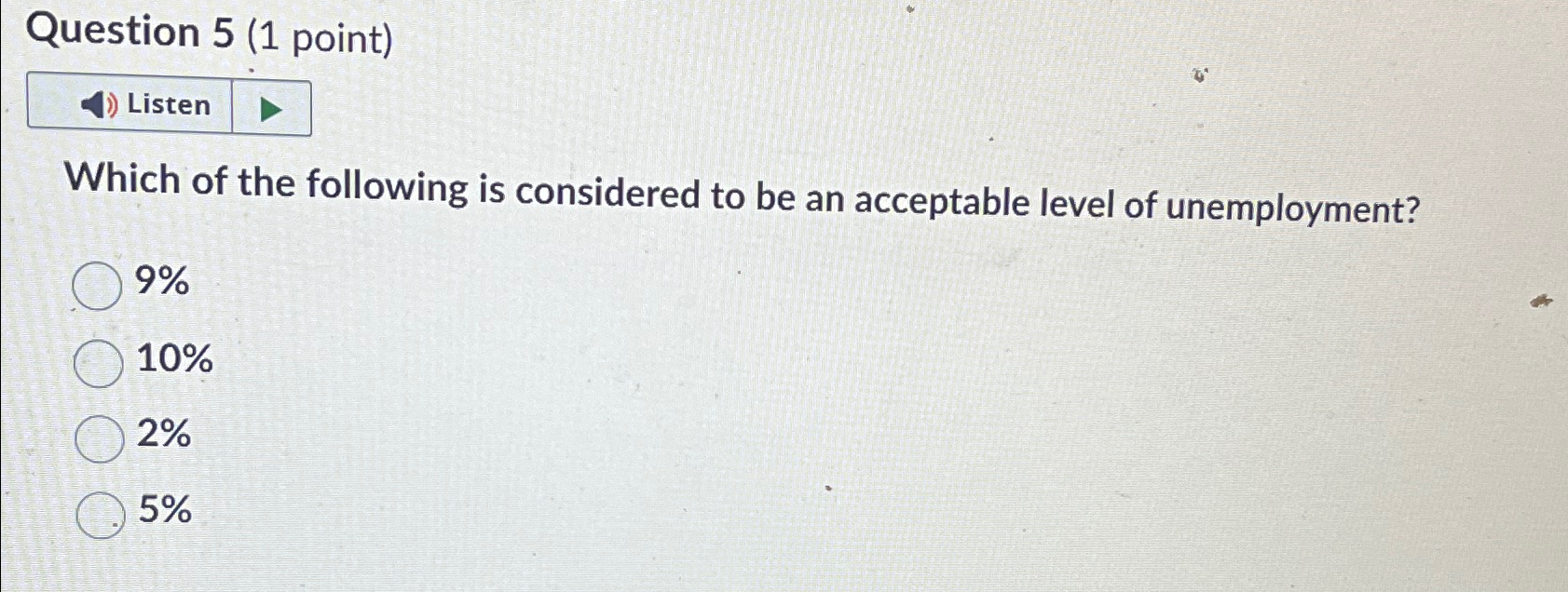 Solved Question 5 (1 ﻿point)ListenWhich of the following is | Chegg.com