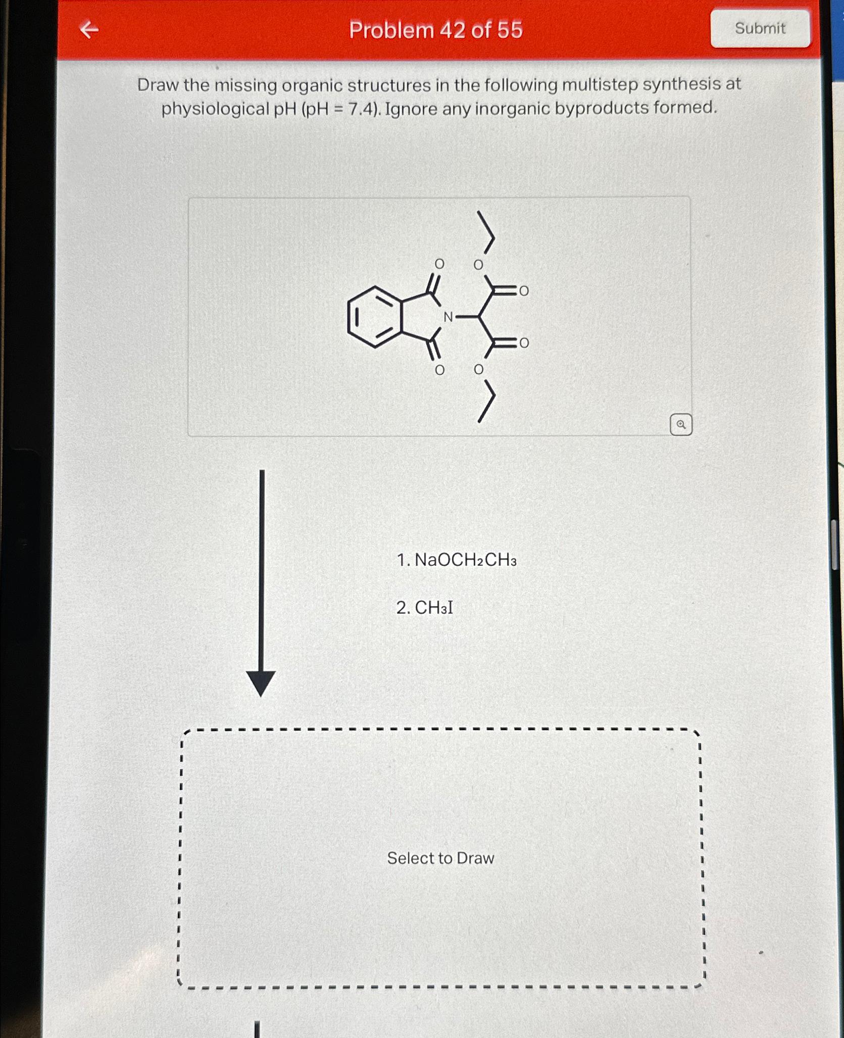 Solved Problem 42 ﻿of 55Draw the missing organic structures | Chegg.com