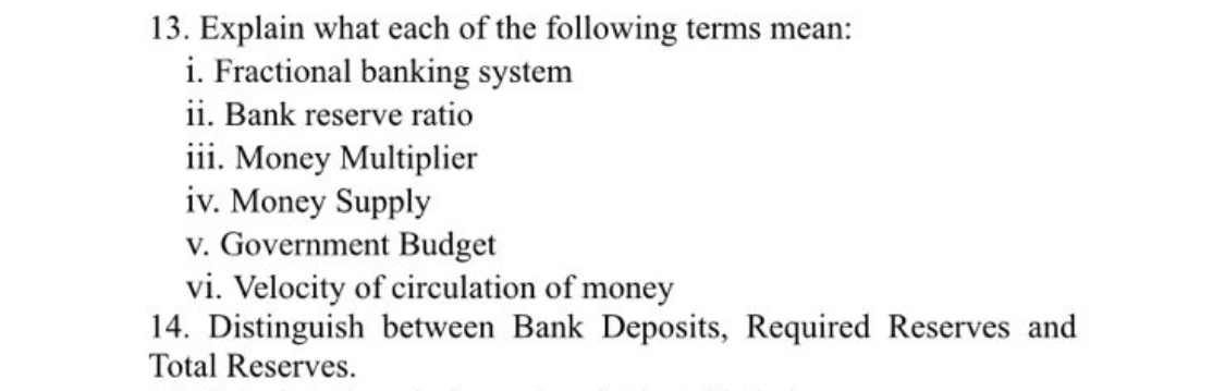 Solved Explain what each of the following terms mean:i. | Chegg.com