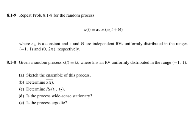 Solved 8.1-9 ﻿Repeat Prob. 8.1-8 ﻿for the random | Chegg.com