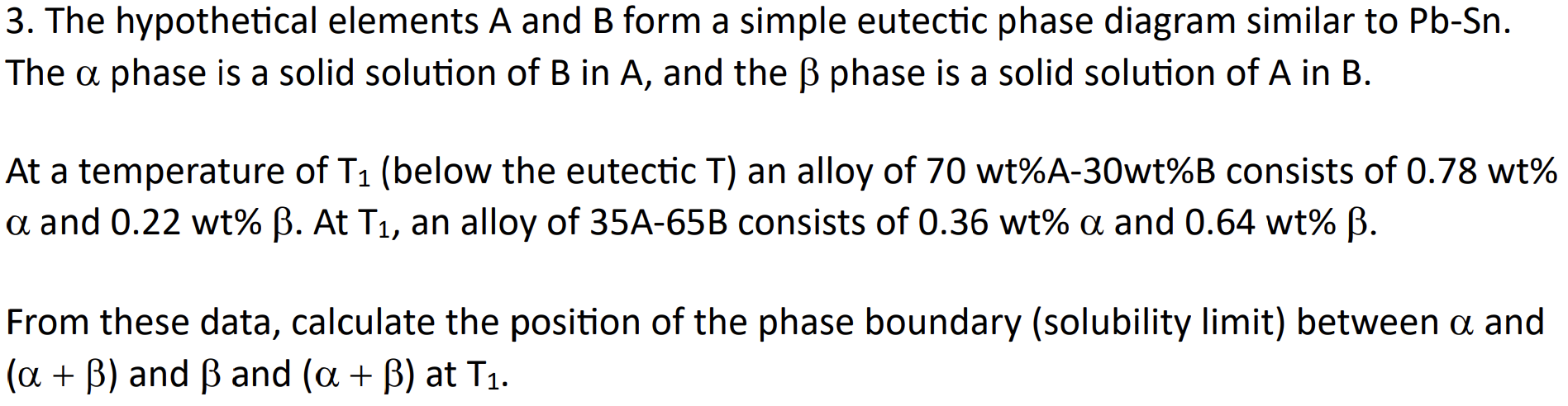 Solved The hypothetical elements A and B ﻿form a simple | Chegg.com