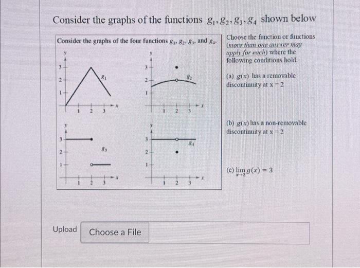Solved Consider the graphs of the functions g1,g2,g3,g4 | Chegg.com