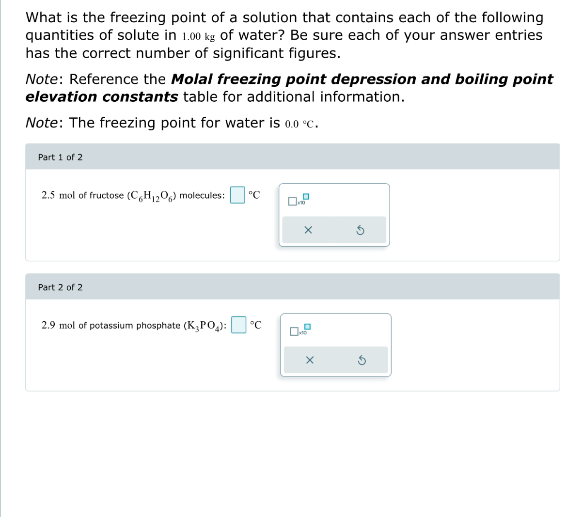 Solved What is the freezing point of a solution that | Chegg.com