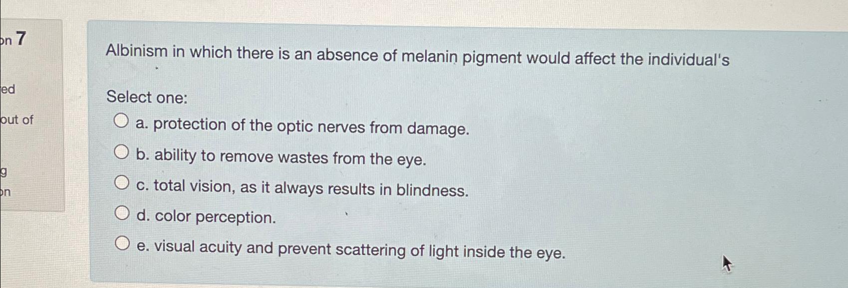 Solved Albinism in which there is an absence of melanin | Chegg.com