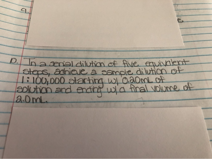 Solved In a senal dilutin of five equivalent Steps, achieve | Chegg.com