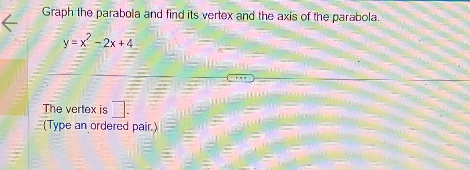 Solved Graph the parabola and find its vertex and the axis | Chegg.com