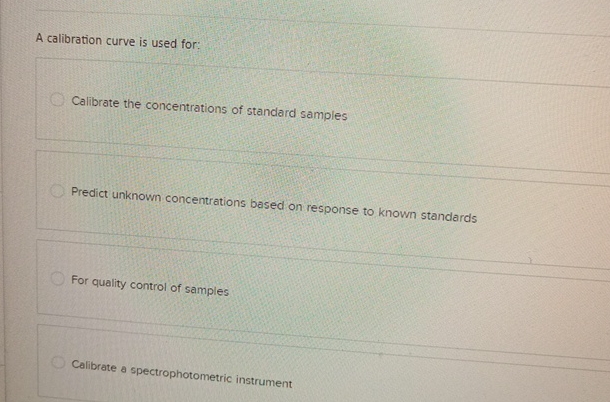 Solved A calibration curve is used for:Calibrate the | Chegg.com
