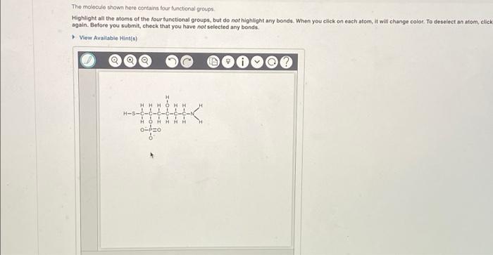 Solved The molecule shown here contains four functional | Chegg.com