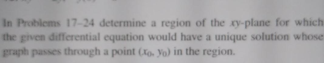 Solved In Problems 17-24 determine a region of the xy-plane | Chegg.com